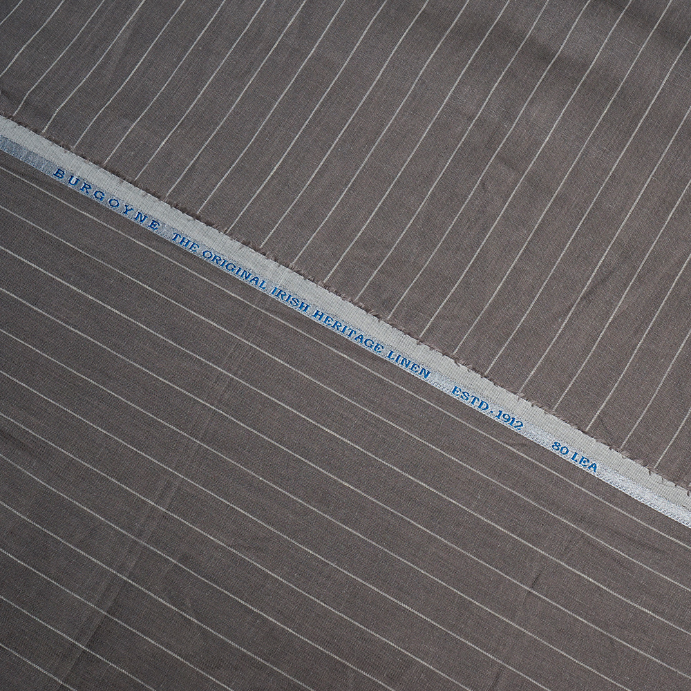 Burgoyne 100% Pure Linen Cranford Grey Strips Fabric – Linen Avenue