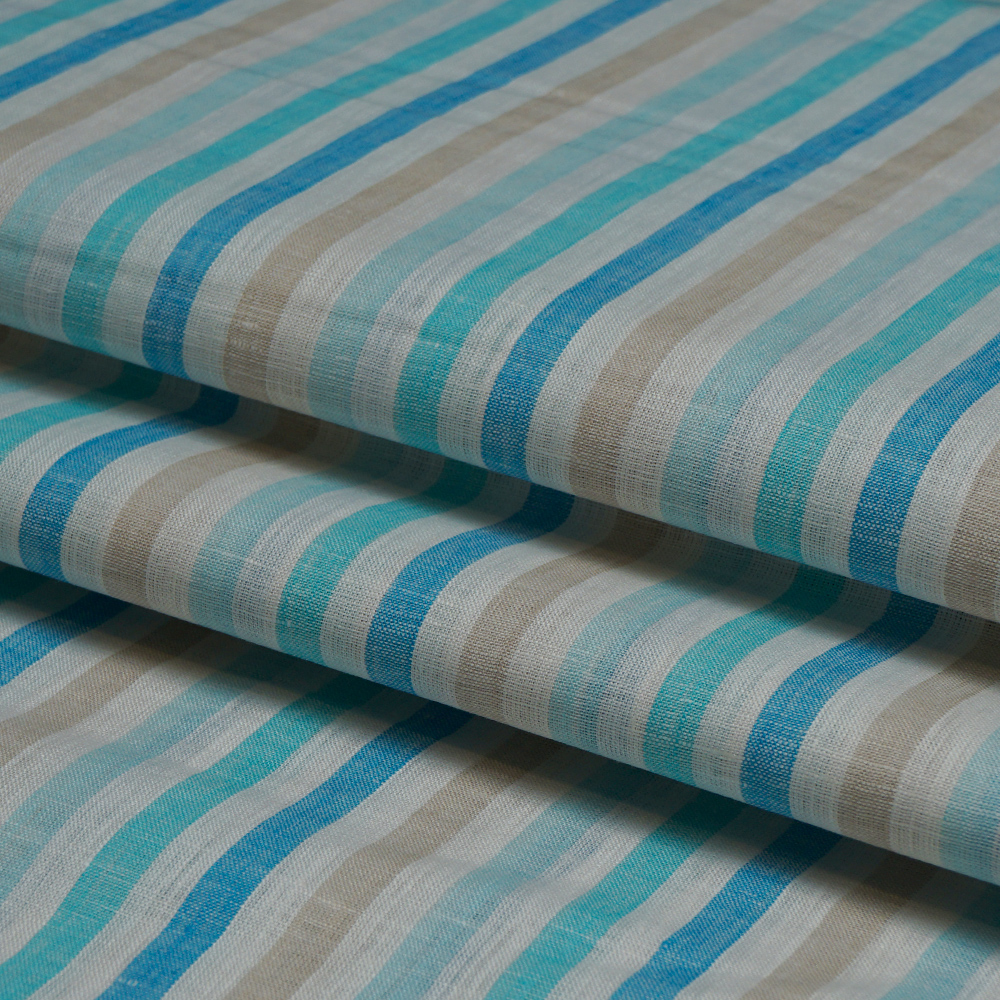 Raymond 100% Pure Linen Multicolor Stripes Fabric – Linen Avenue