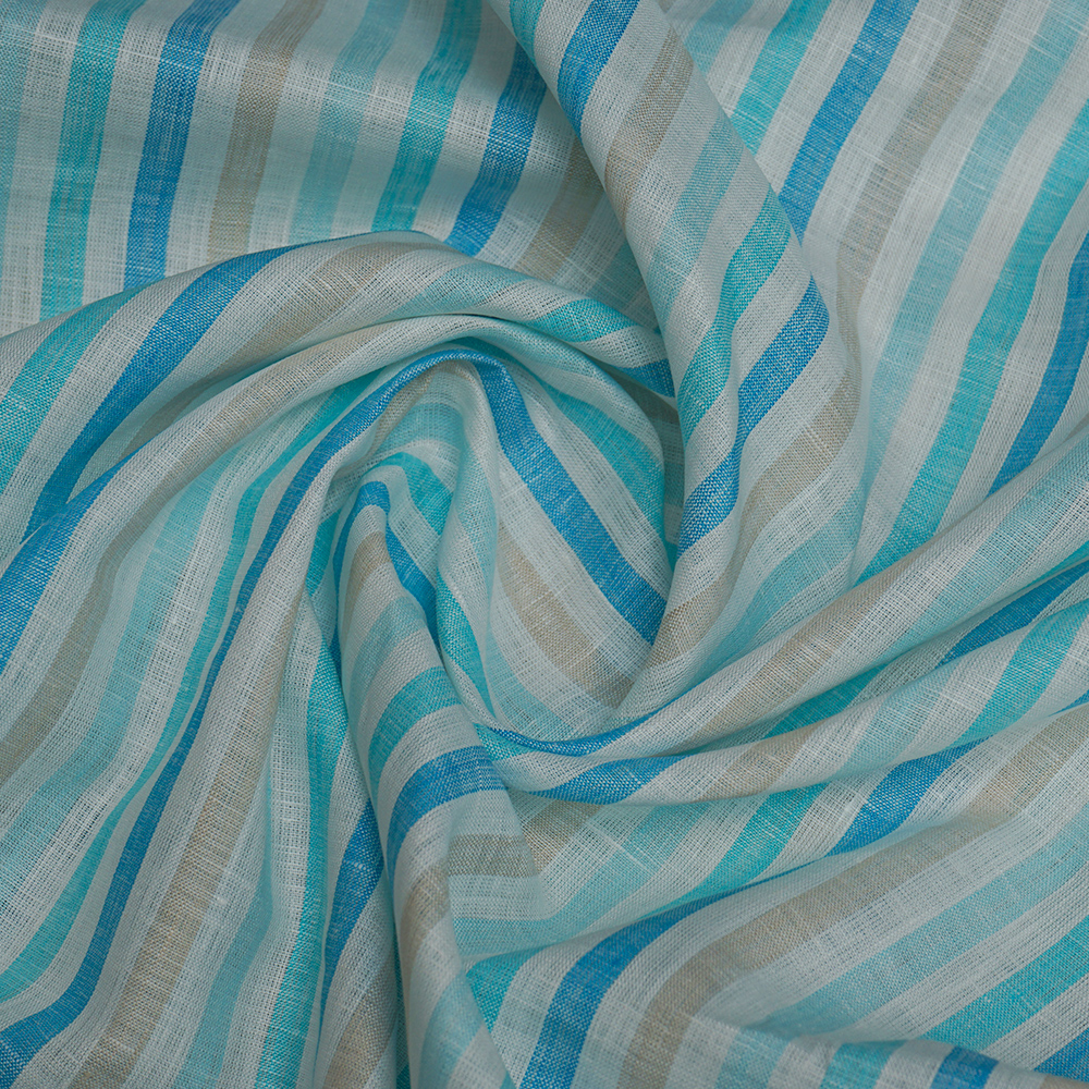 Raymond 100% Pure Linen Multicolor Stripes Fabric – Linen Avenue