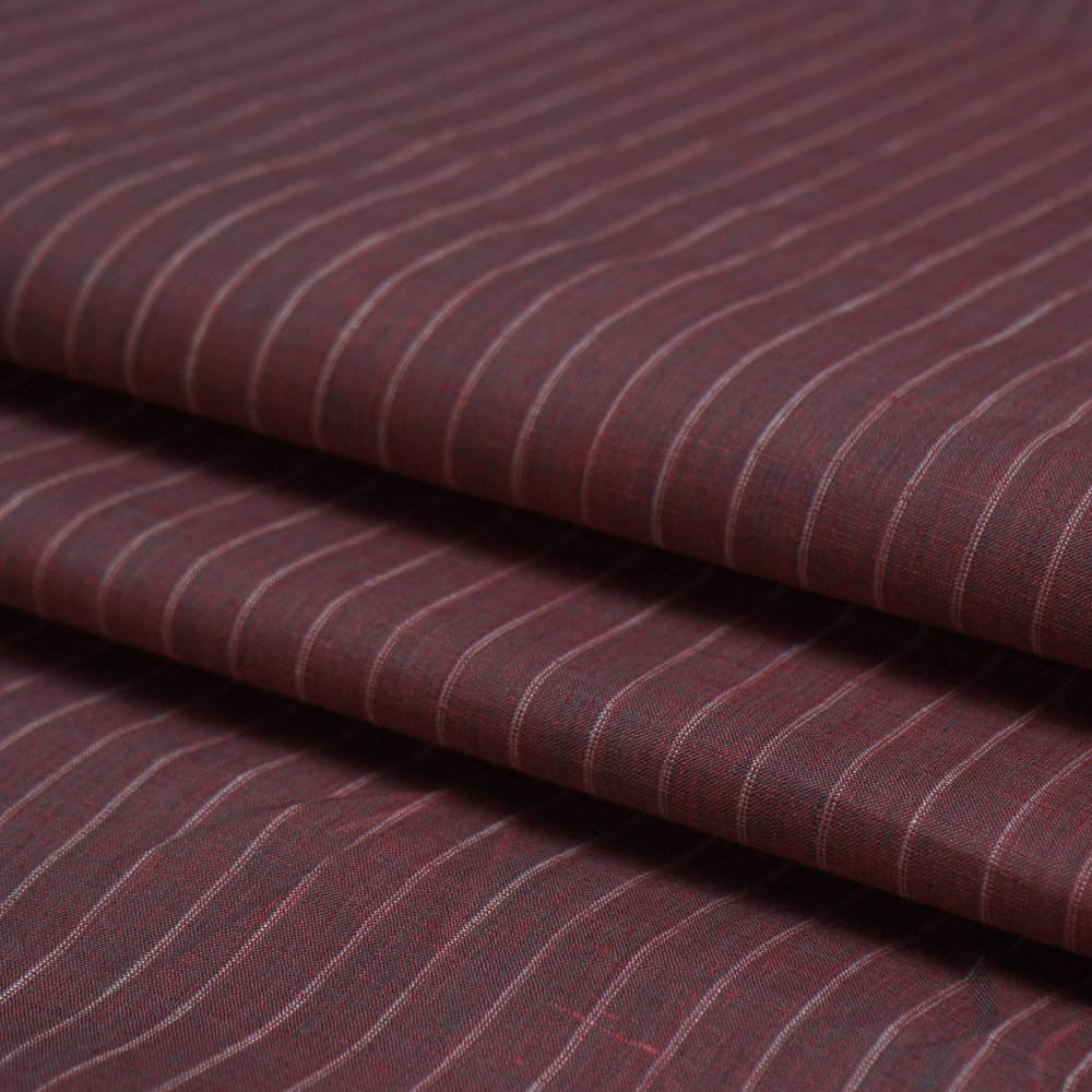 Burgoyne 100% Pure Linen Maroon Stripes Fabric – Linen Avenue