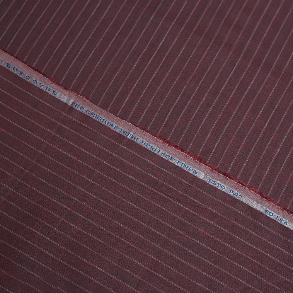 Burgoyne 100% Pure Linen Maroon Stripes Fabric – Linen Avenue