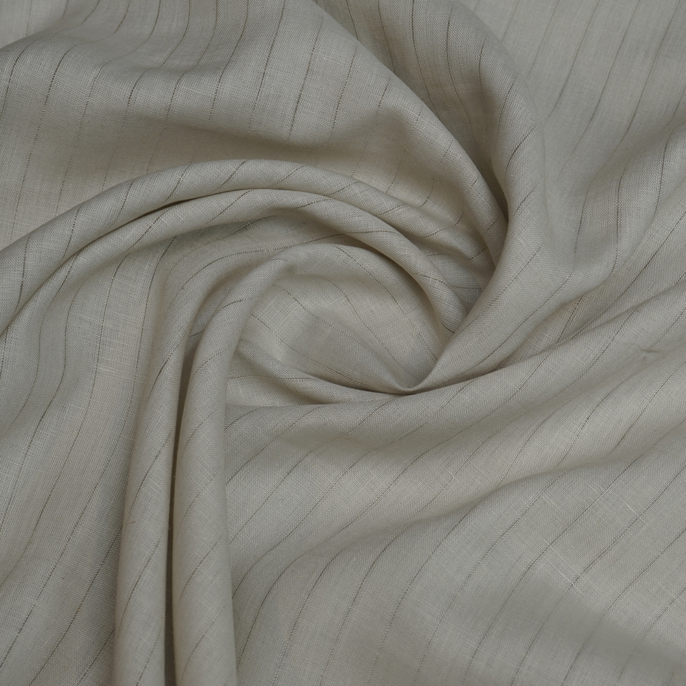 Burgoyne 100% Pure Linen Premium Beige Stripes Fabric – Linen Avenue