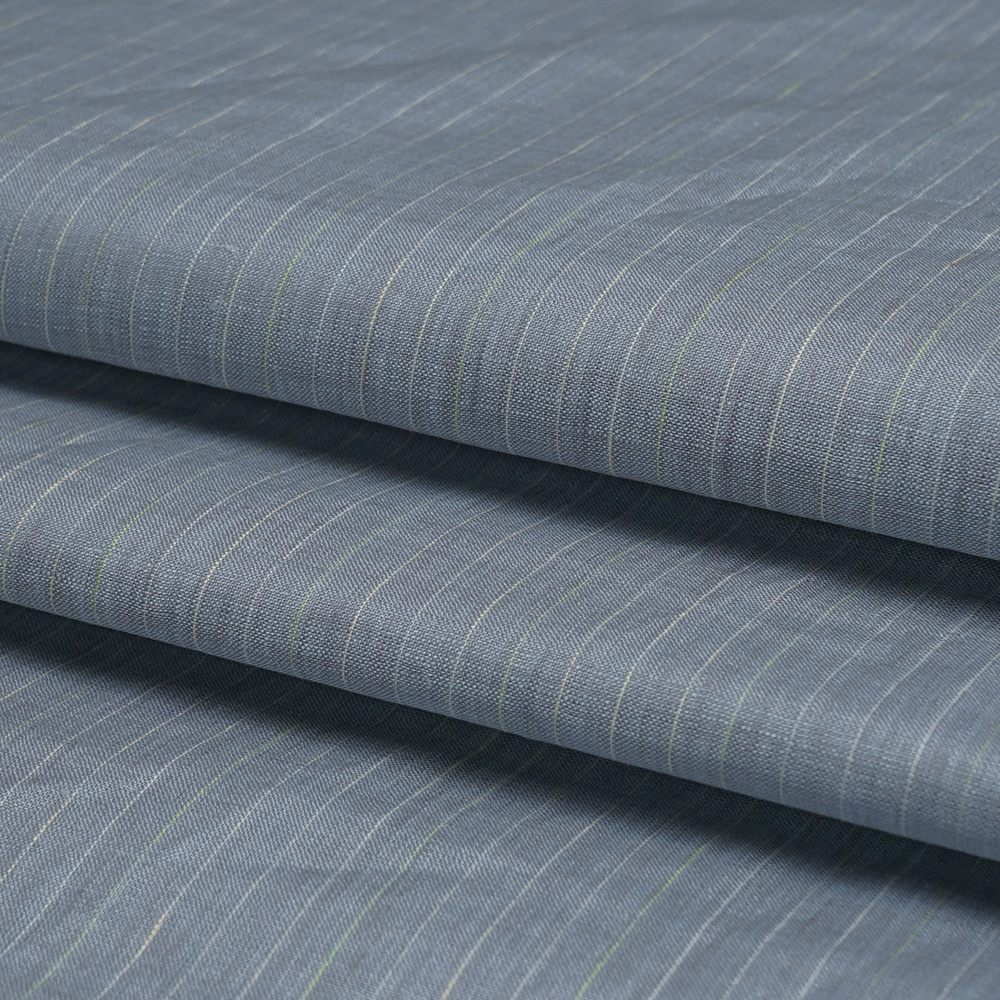 Super Viola 100% Pure Linen Grey Stripes Fabric – Linen Avenue
